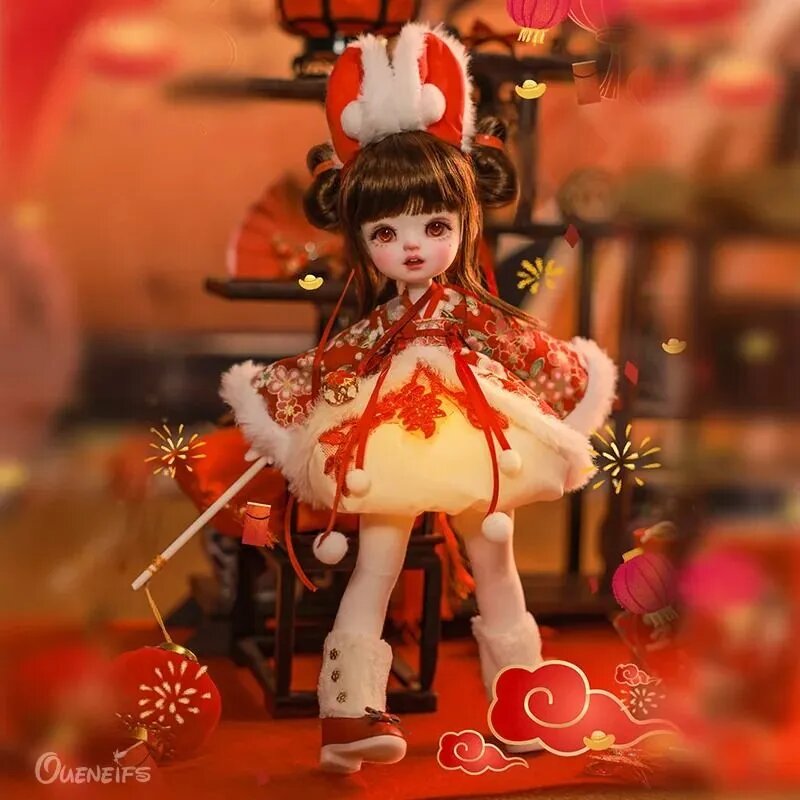 BJD Кукла 1/6 Arcadia Nova Body, 27 см, Зайка на Новый год
