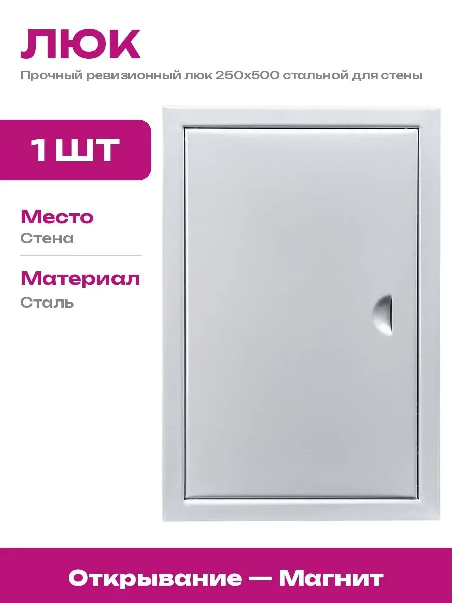 Сантехнический люк под плитку 250х500 стальной настенный