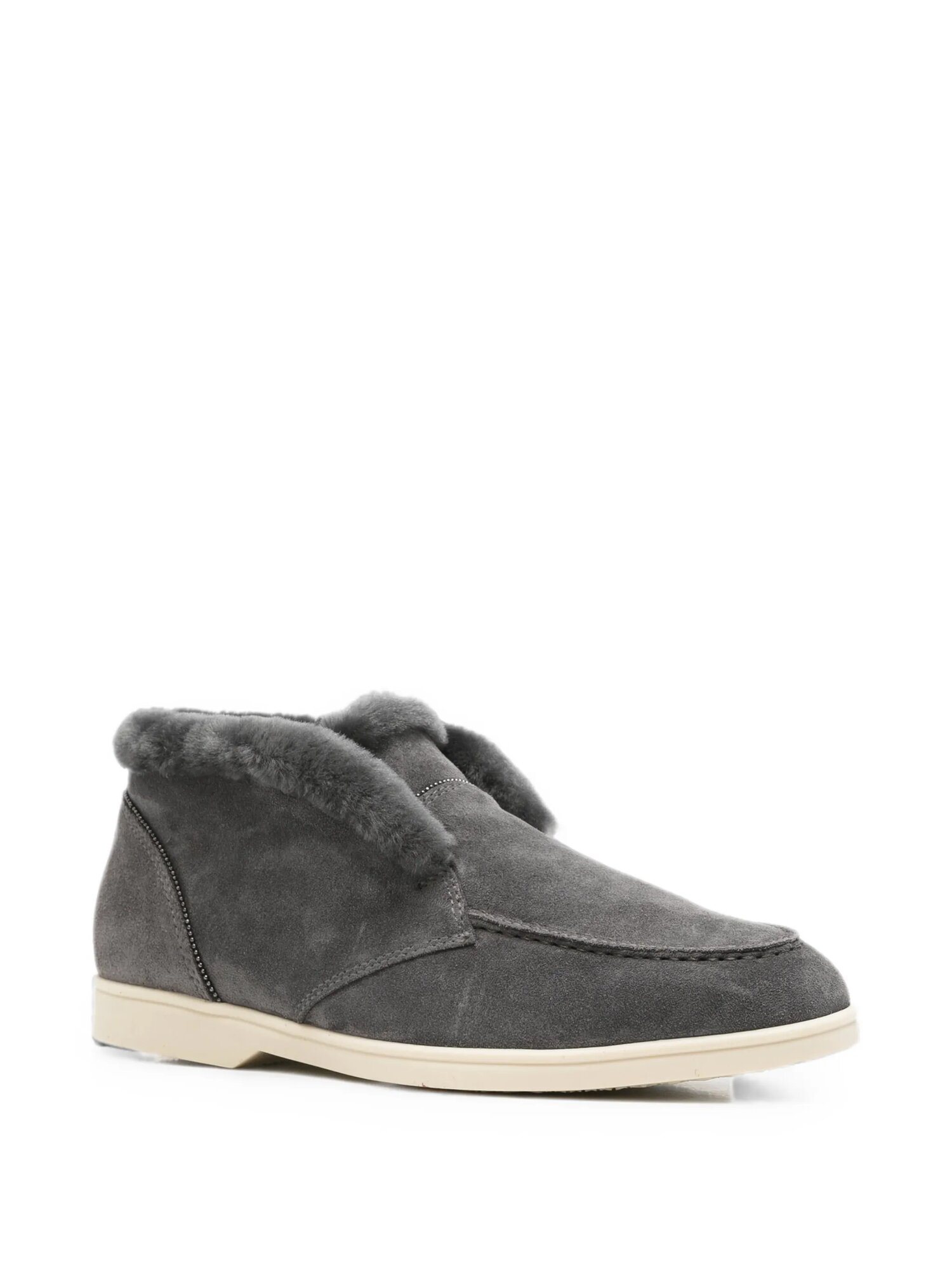 Лоферы Doucal's Shearling-trim suede loafers, размер 38 — фото 1