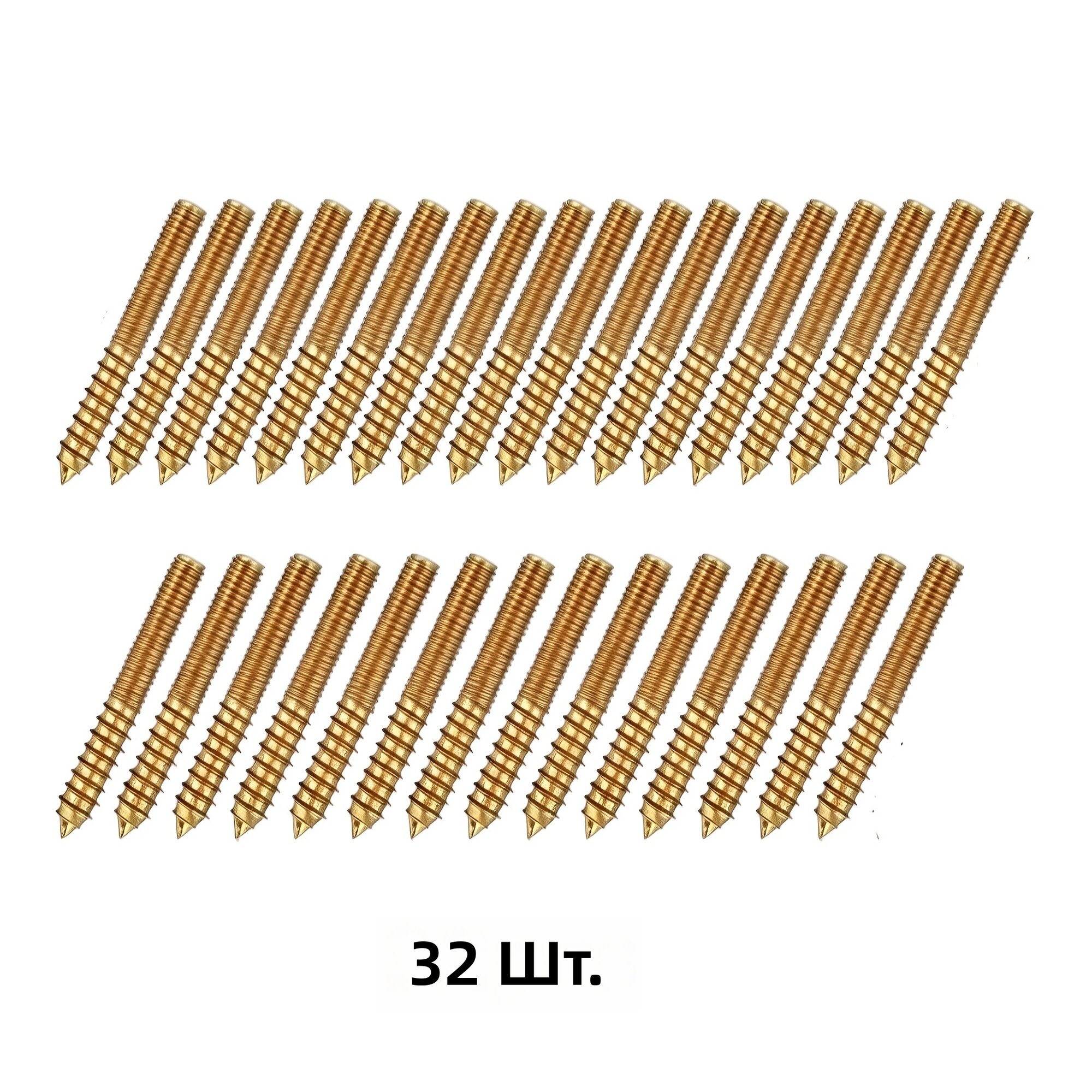 Двусторонние болты с саморезами для мебели, 32 шт, M5x40