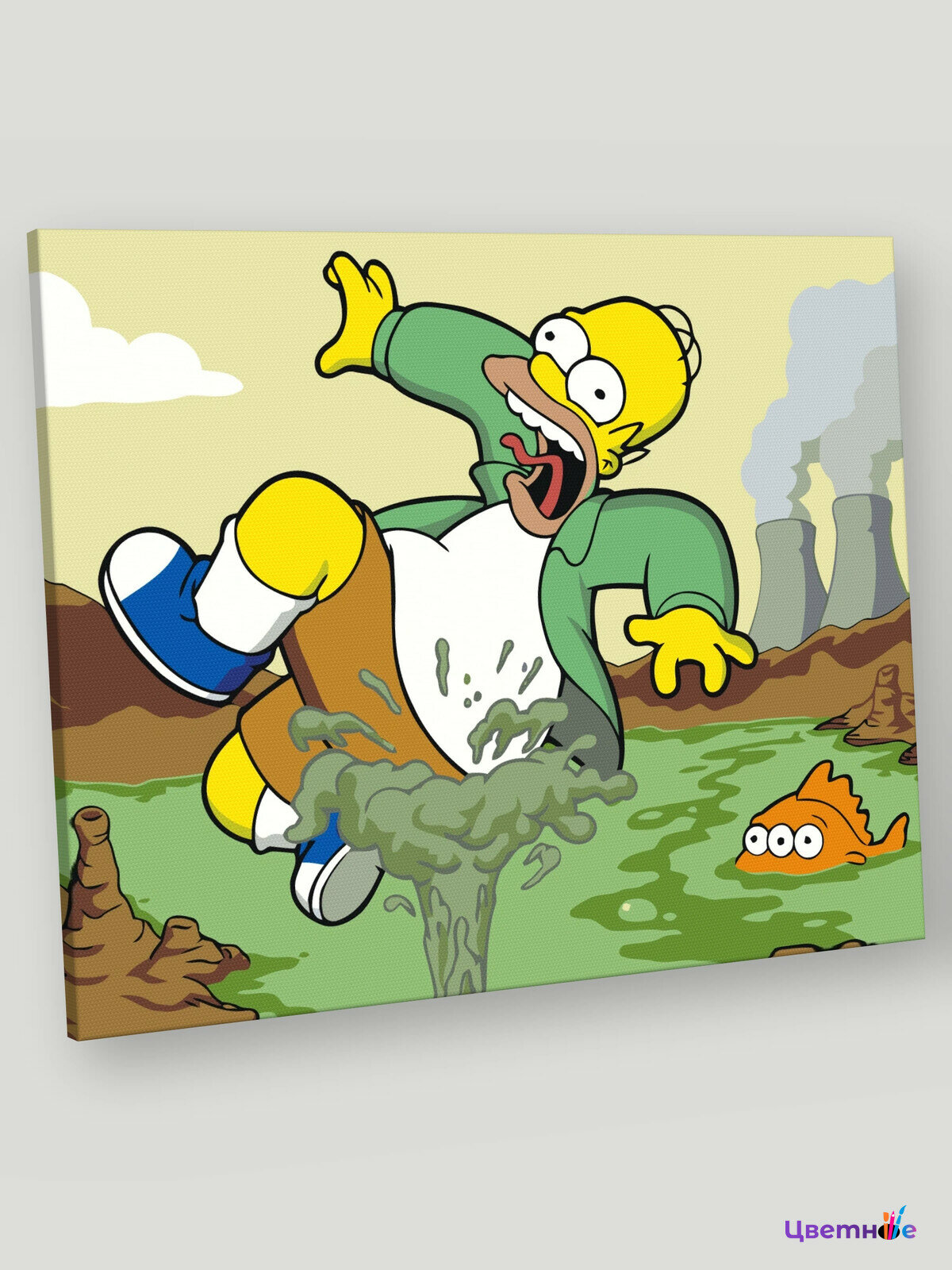 Картина по номерам на холсте с подрамником "Simpsons Симпсоны: Гомер 2", Раскраска 40x50 см, Мультфильмы Фэнтези
