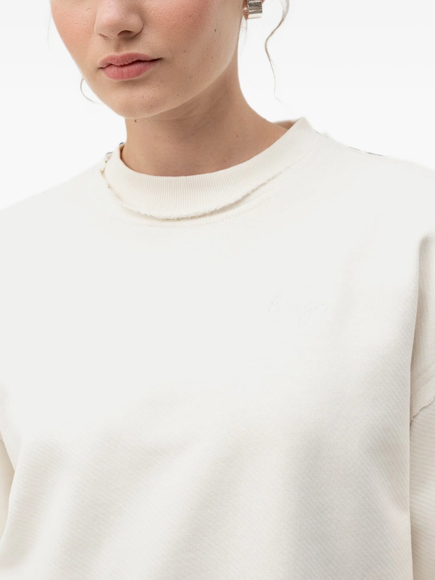 Свитер HUGO Raw-edge crew-neck sweater, размер 36 — фото 1