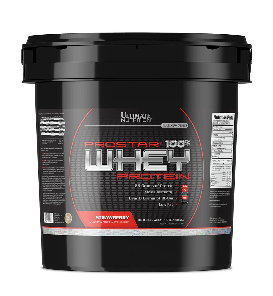 Ultimate Nutrition Prostar Whey 10lb, Протеин сывороточный, Спортивное питание для набора мышечной массы и похудения