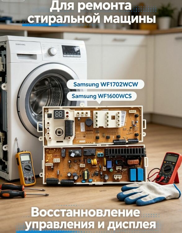 Подходит для компьютерной платы стиральной машины с барабаном Samsung WF1702WCW WF1600WCS, материнской платы DC92-00705F запасная плата модуль управления