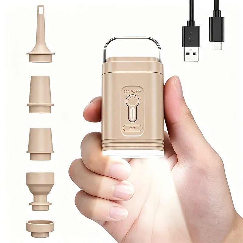 Портативный электрический воздушный насос с USB-питанием, вакуумный насос для кемпинга, цвет шампань