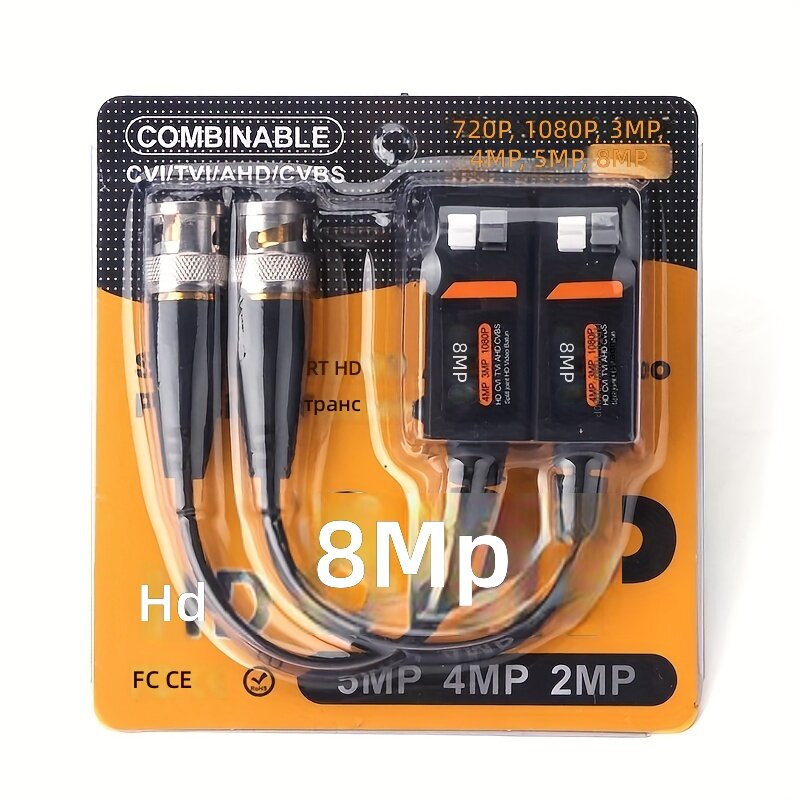 Пара HD BNC видеобалунов 8MP 5MP 4MP 3MP 960H 1080P 720P CVI TVI AHD UTP Cat5 для камер