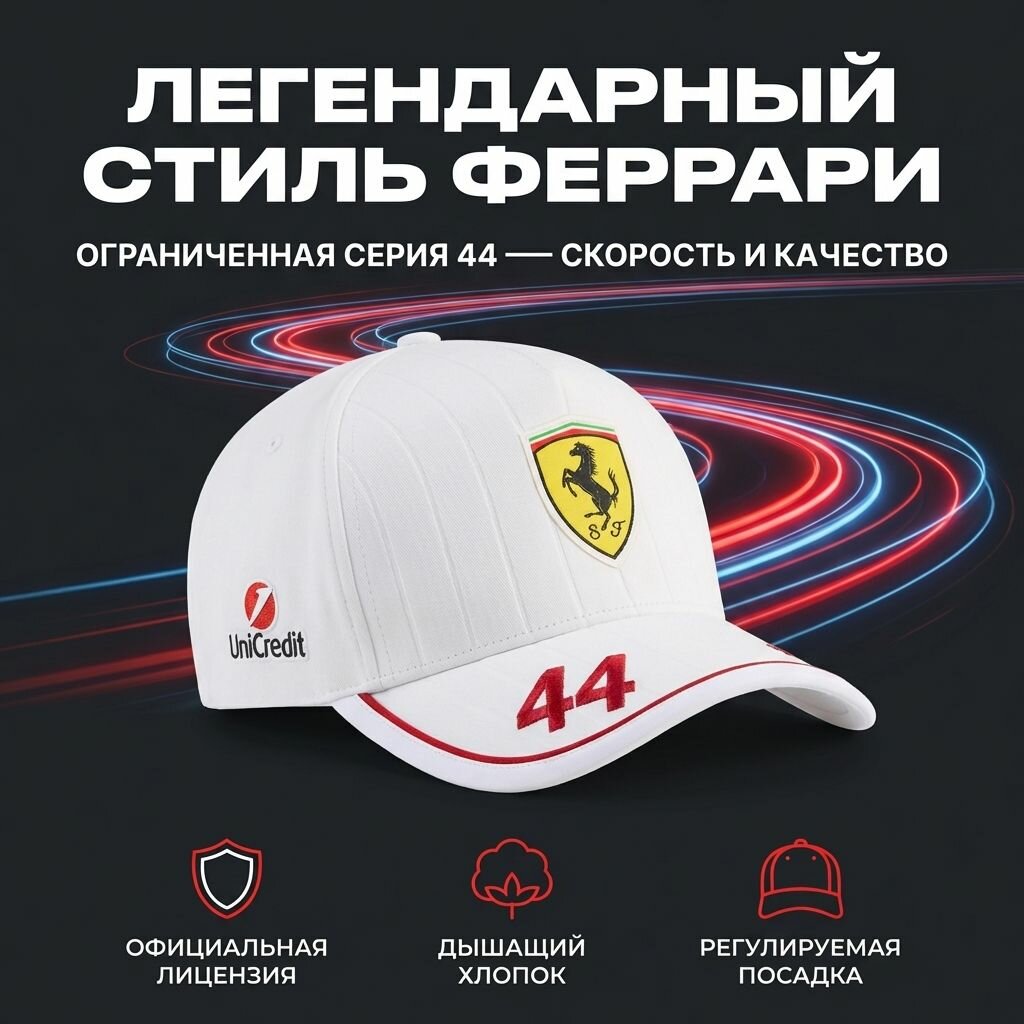 Бейсболка для рыбалки и охоты Ferrari 2026 Серия F1 рыбалка охота 2026 Серия F1
