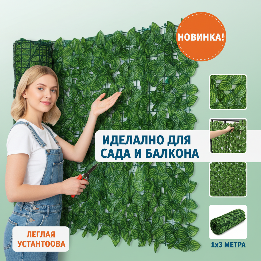 Искусственный листовой забор для уединения, рулонная стена, ландшафтный дизайн