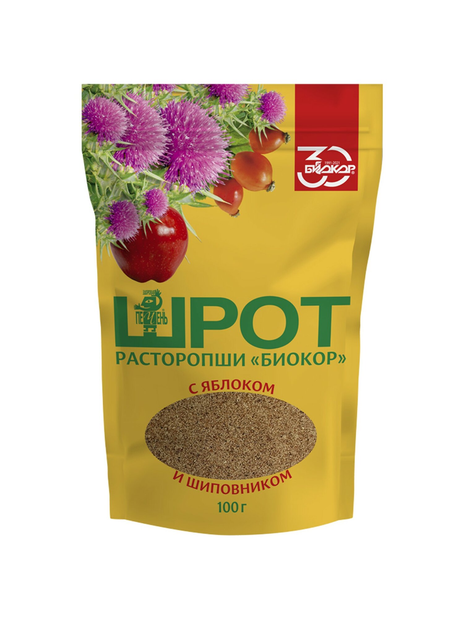 Расторопша шрот С яблоком И шиповником биокор 100,0 — Шрот 100,0 граммов в уп (пакет)