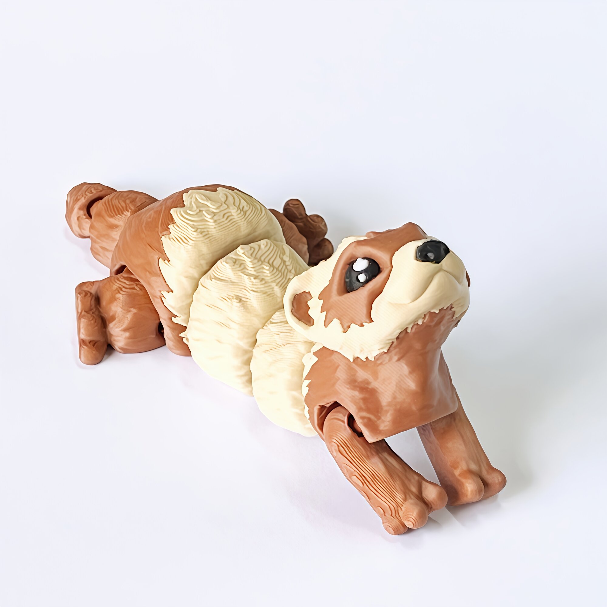 3D-печатная шарнирная фигурка снежного барса, 1 штука, цвет коричневая норка