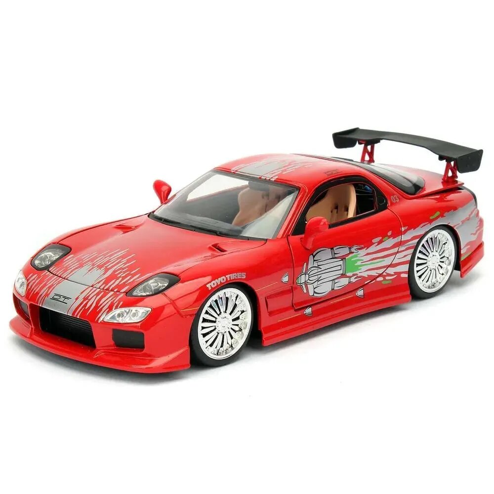 JADA 1:24 Fast and Furious DOM Mazda RX-7 Red Alloy Car Модель коллекции автомобилей для взрослых, детские игрушки