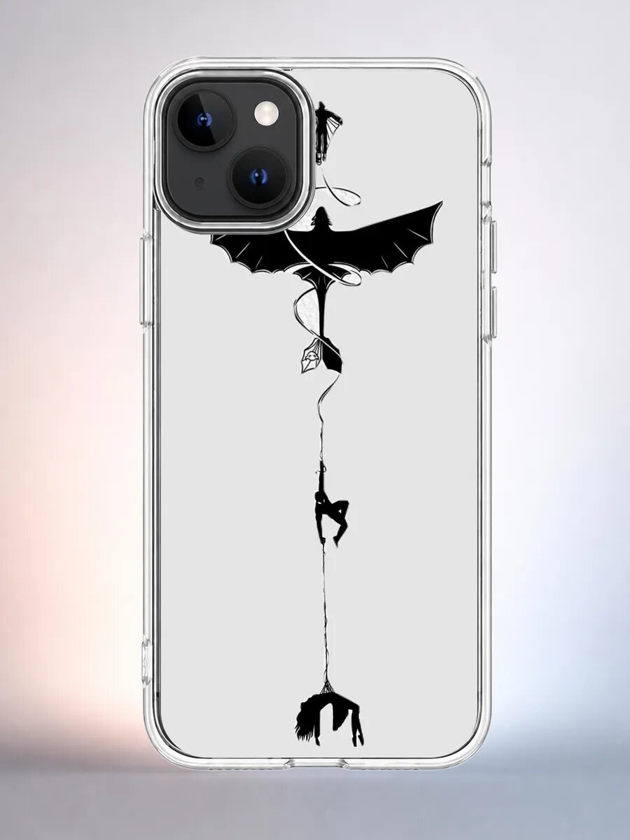 Чехол iPhone 14 дракон-марионетка силиконовый прозрачный