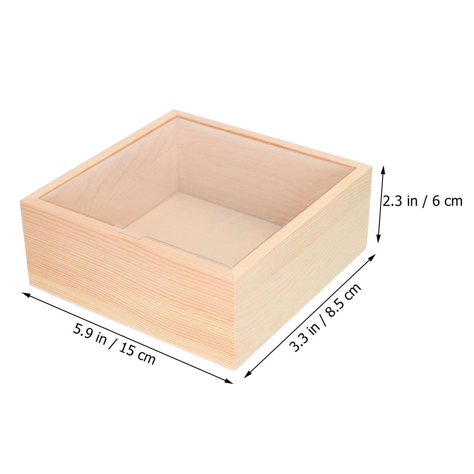 Элегантная Деревянная Коробка Для Подарков С Прозрачным Окном 15X15X6CM