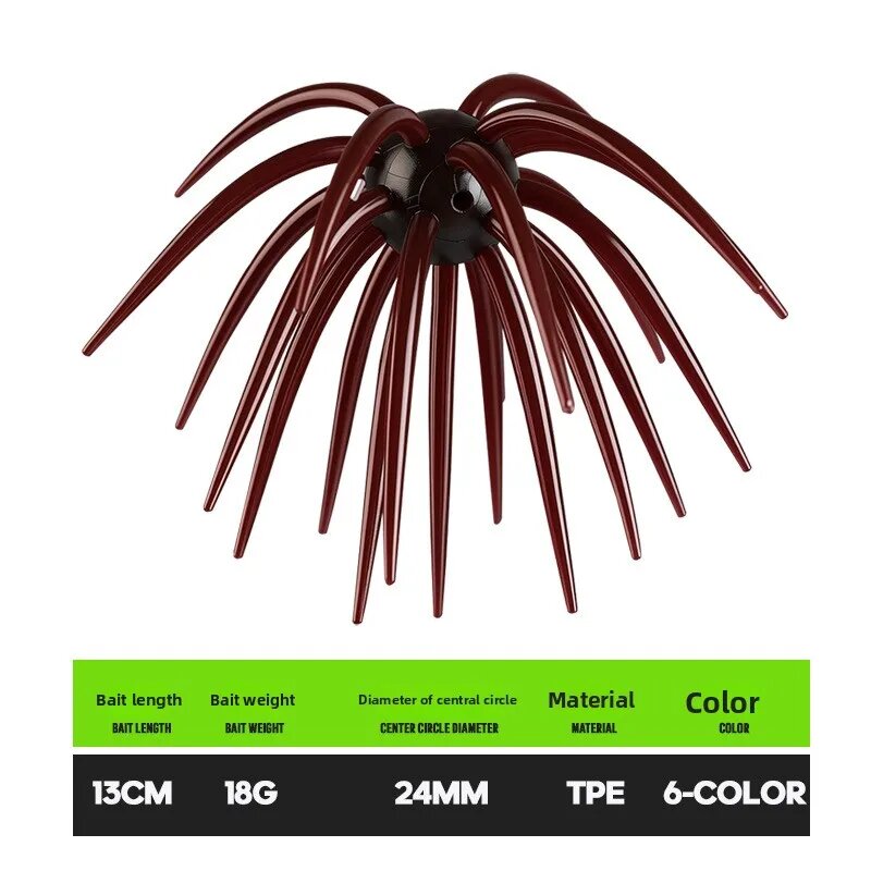 Luya Sea Urchin мягкая приманка для рыбалки 2PCS, red