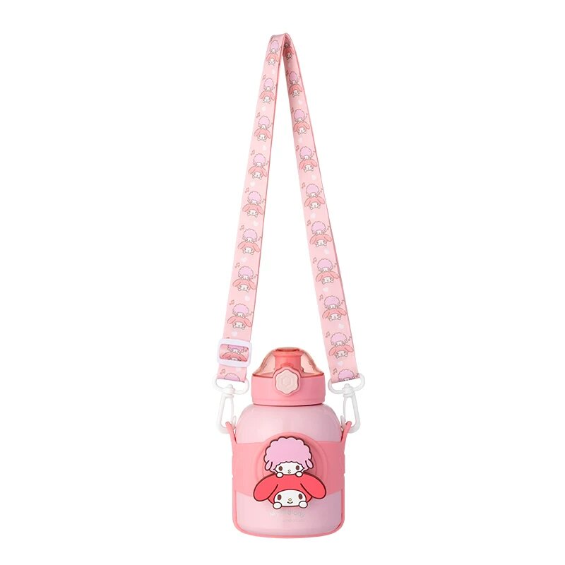 Термос MINISO Sanrio Pochacco для активного отдыха, большой объем, с ремешком Мелоди Большой Уличный Бокал - Готов к