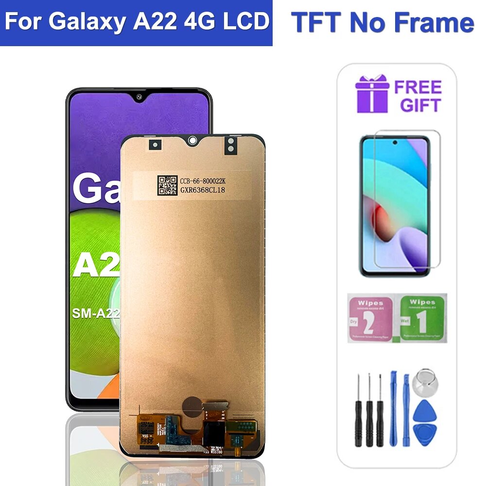 ЖК-дисплей SUPER AMOLED для Samsung A22 4G, сенсорный экран, дигитайзер в сборе, замена для Galaxy A22 4G A225 A225F LCD