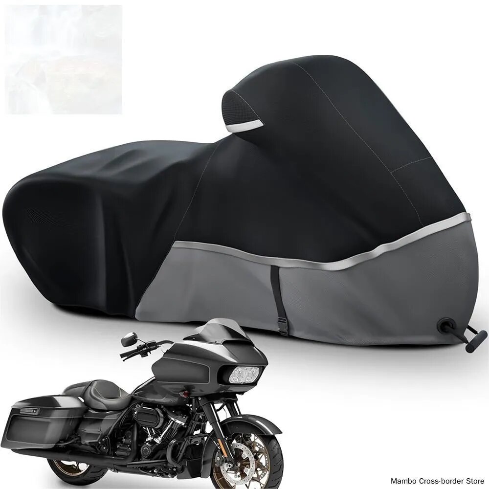 Водонепроницаемый чехол для мотоцикла Harley Davidson Road King и туристических моделей: противоугонная застежка, защита при хранении в помещении и на улице