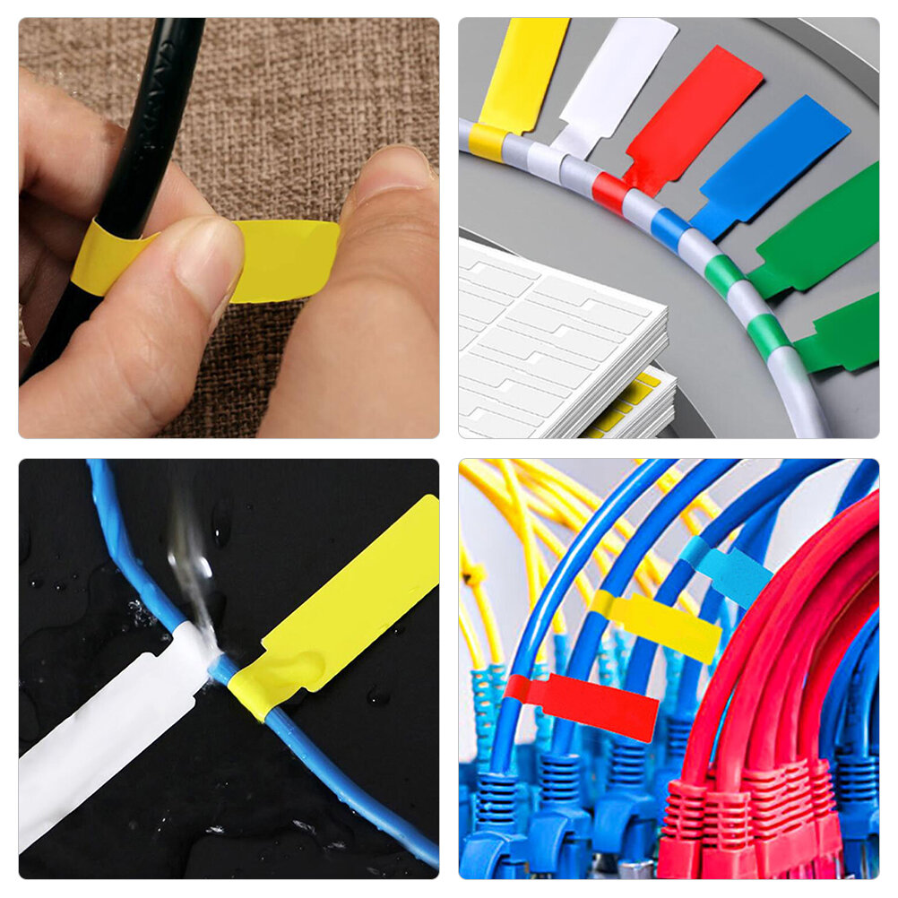 24 Листа П-Образные Метки Для Кабелей С Adhesive Wire Labels Многоцветные Этикетки Для Управления Кабелями 29 7x21 Cm