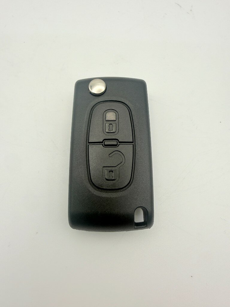 Корпус ключа 2 кнопки Peugeot 206, 307, 406, Partner, без батарейки, лезвие HU83, PEU-001