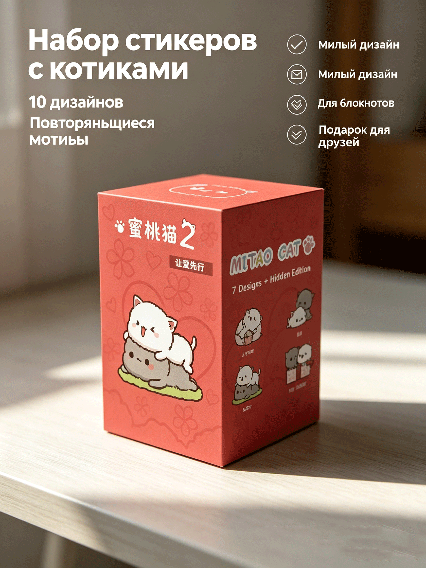 MINISO Фигурки-сюрпризы Kawaii Mitao Cat, random 1pcs, Унисекс