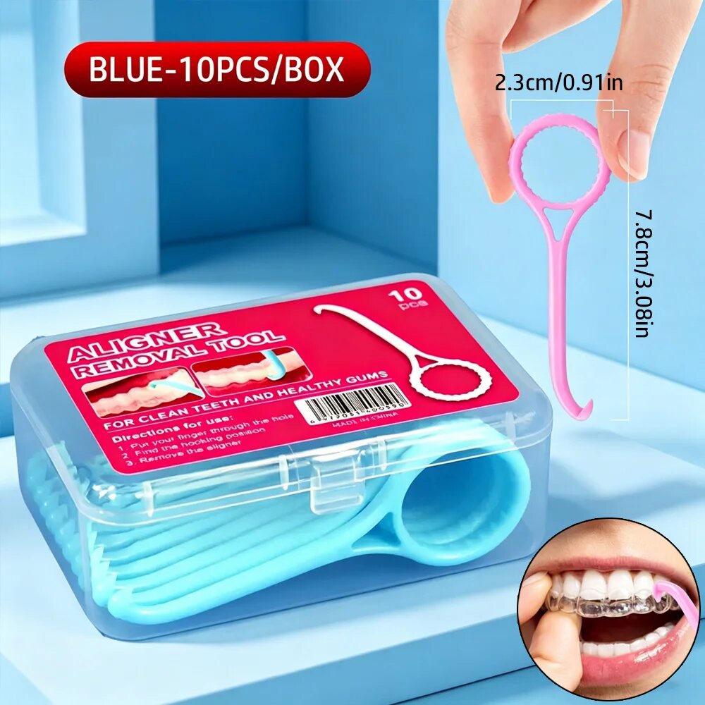 Крючки для снятия элайнеров, 10 шт, BLUE