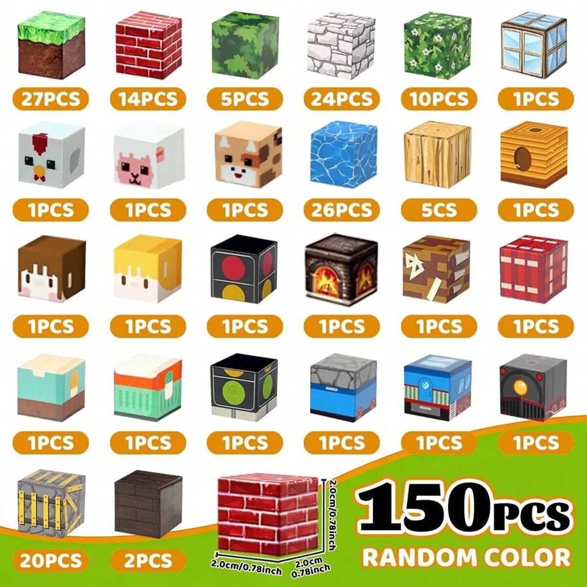 Магнитный конструктор Minecraft 150pcs