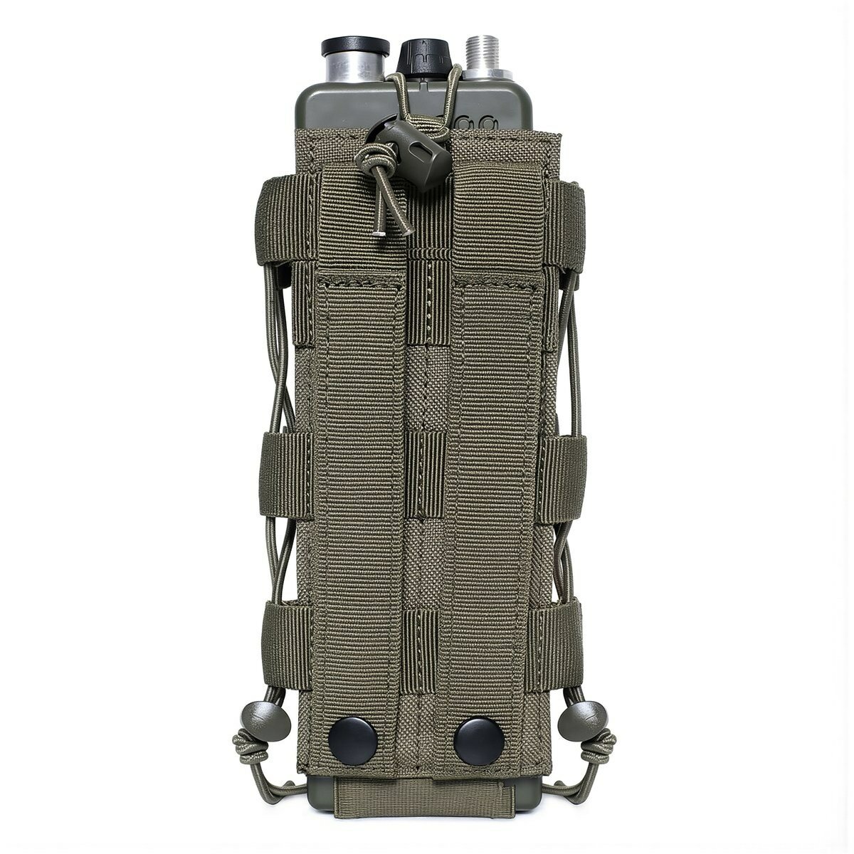 Подсумок тактический для бутылки воды совместимый с системой Molle для похода кемпинга чёрного цвета