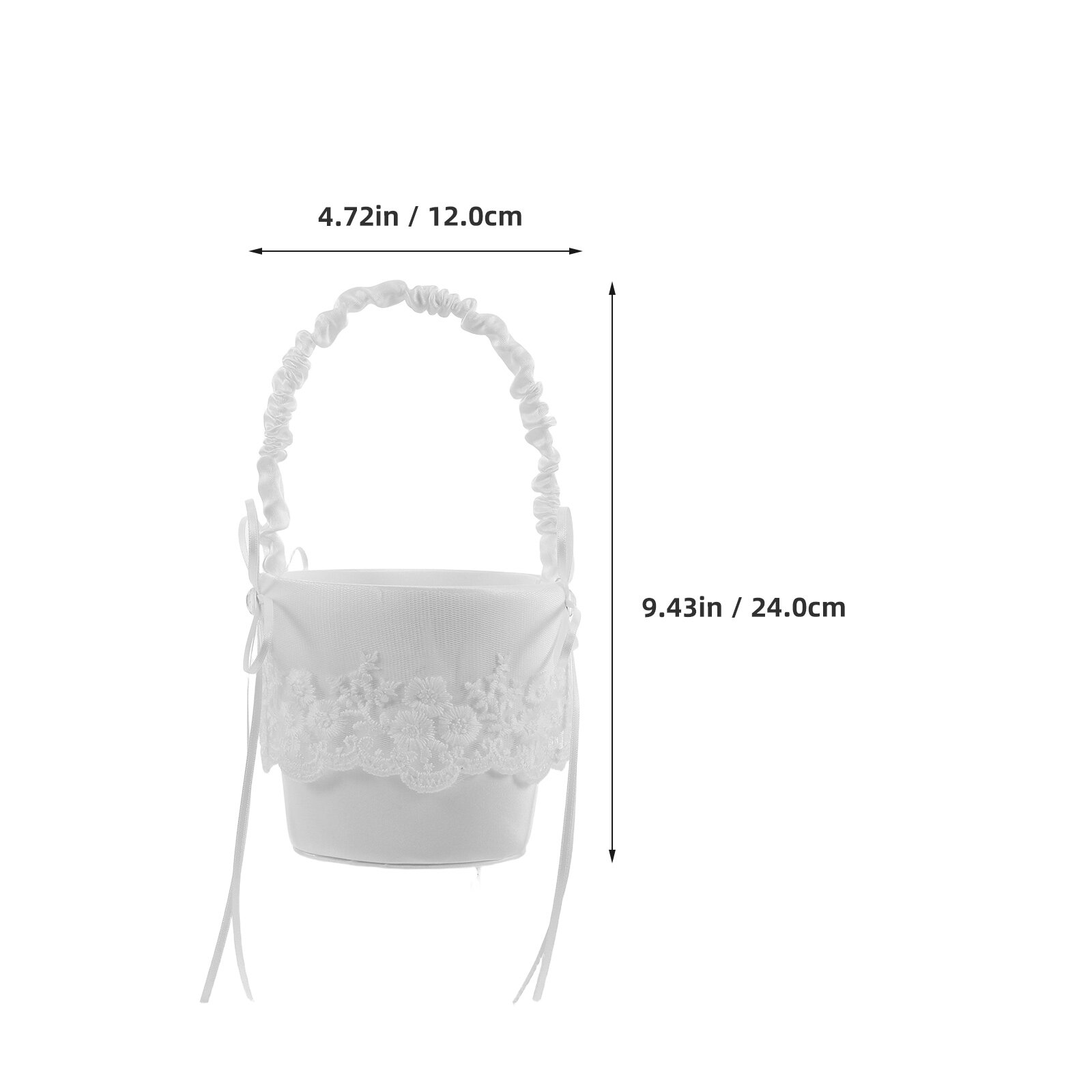 Корзиночка ручной работы с кружевом для детских игр и подарков, 24.00x12.00x12.00 см