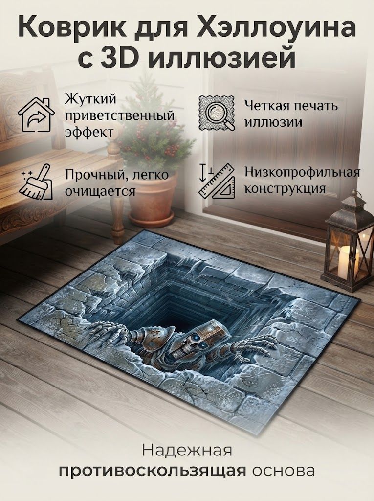 Ковер дорожка 40x60 см 5 мм 3d-эффект разноцветный
