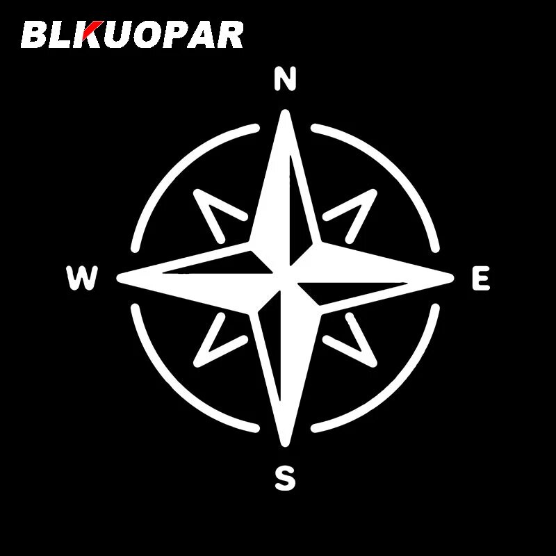 Наклейки на автомобиль BLKUOPAR Simple Compass Silhouette, виниловые наклейки для белый, 20cm, Белый
