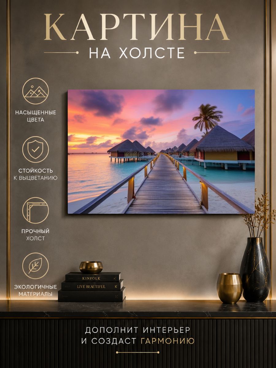 Картина на холсте Пальмы 60x40 см