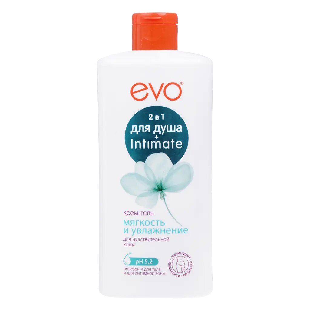 EVO Крем-гель 2в1 для душа и интимной гигиены Мягкость и Увлажнение 400 мл 1 шт