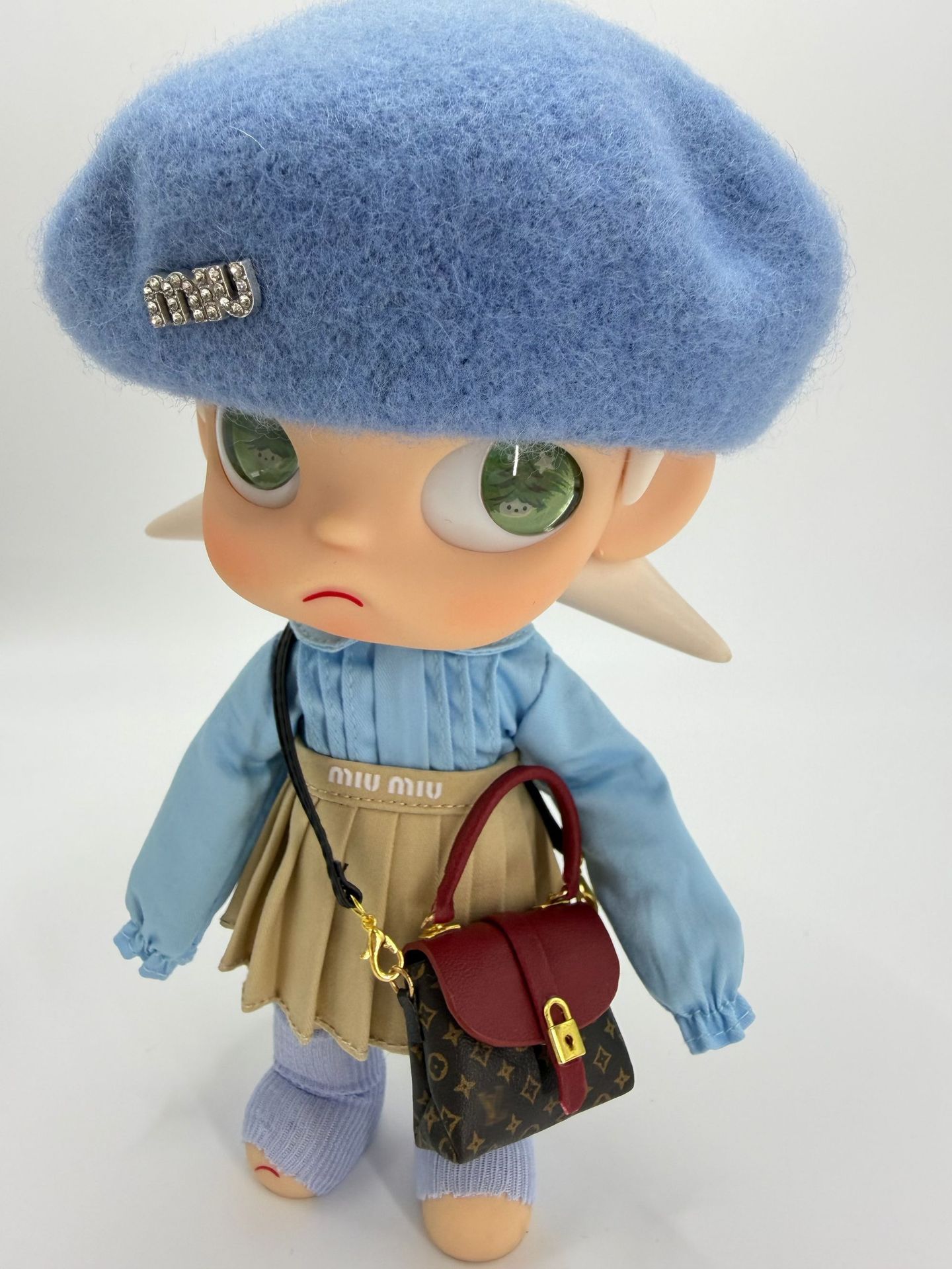 Винтажная мини сумка BJD для кукол 6 8 12 см через плечо аксессуар красный для коллекционеров