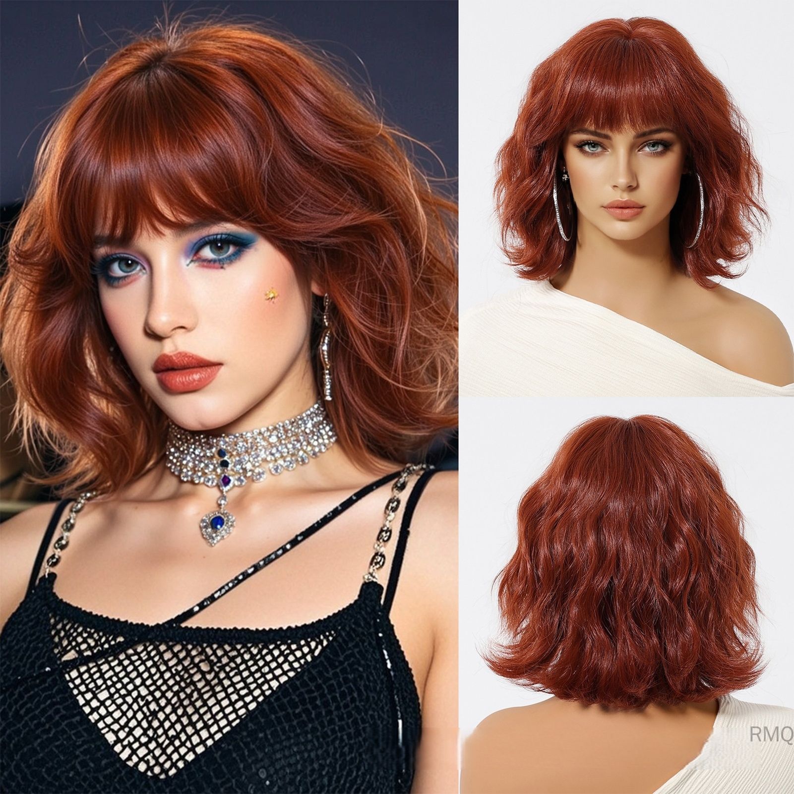 Парик женский короткий кудрявый фиолетовый боб