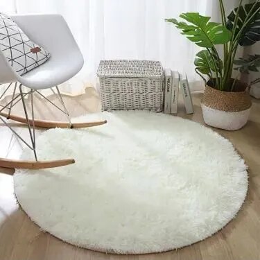 Коврик для детской 80x80 см однотонный белый