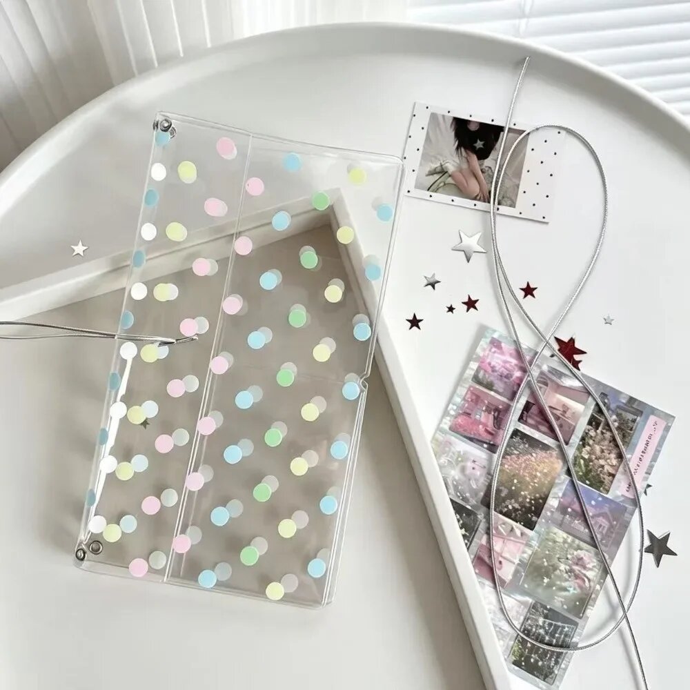 Обложка для блокнота Ins прозрачная с эластичной лентой Colorful Polka Dot