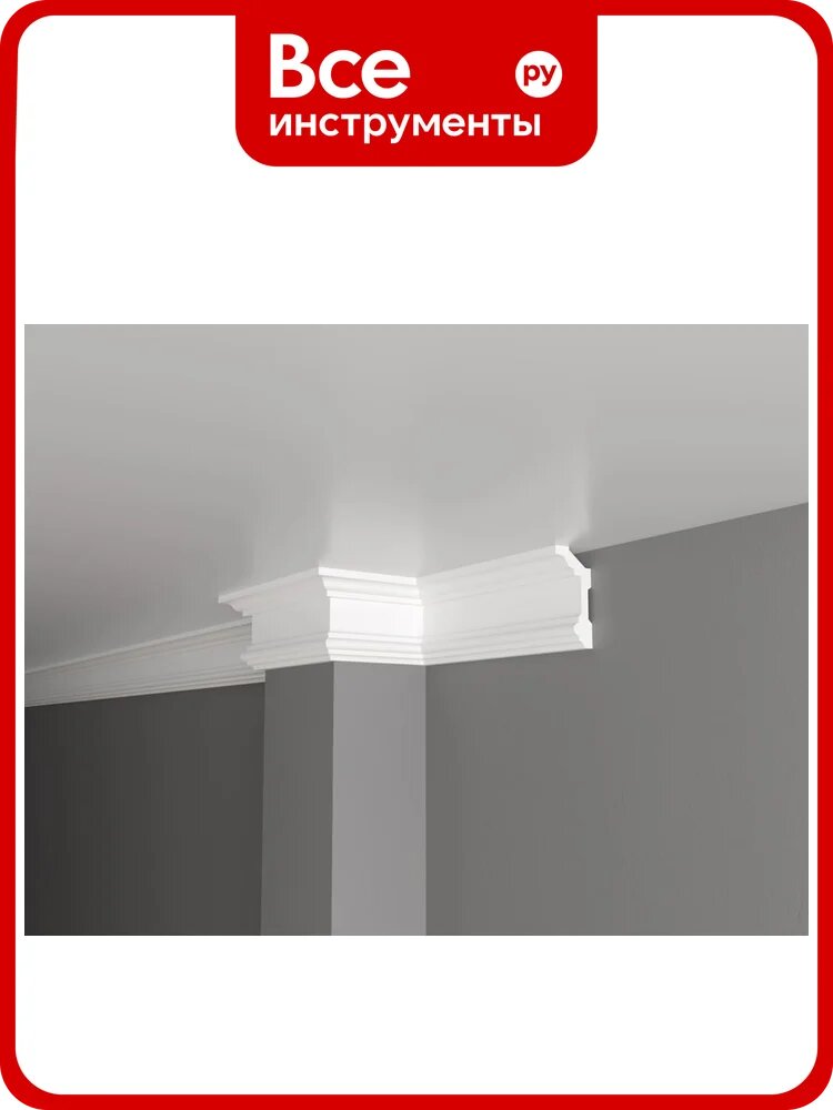Потолочный карниз Decor-Dizayn ударопрочный влагостойкий под покраску 100Х50Х2000 мм DD503