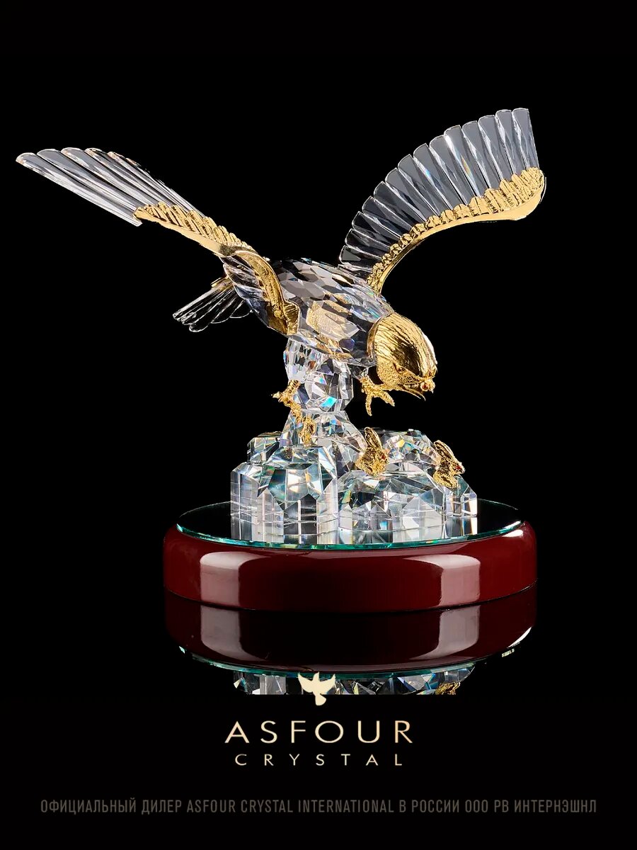 Скульптура из хрусталя "Сокол". Asfour Crystal