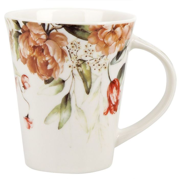 Кружка Nouvelle Home / Новелле Хоум Floristry из фарфора, цвет белый, 370мл / посуда для кухни