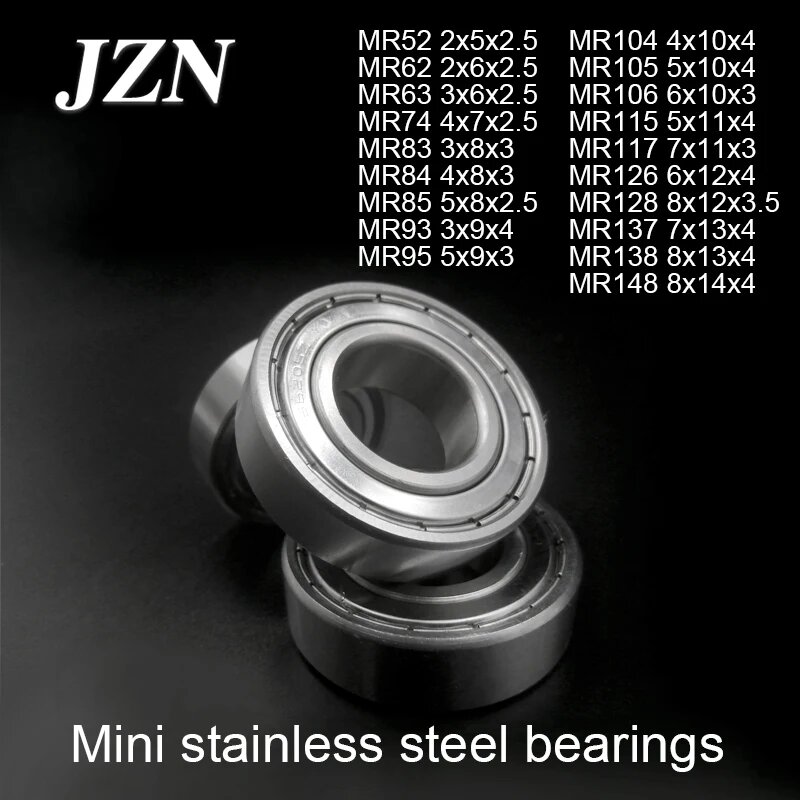Подшипники JZN нержавеющая сталь SMR93, SMR95, SMR104, SMR105, SMR106, 10PCS, SMR95ZZ 5x9x3mm