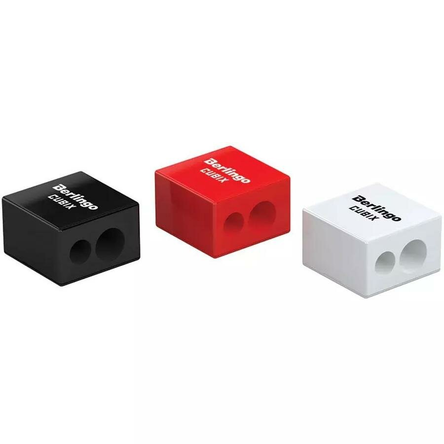 Точилка Berlingo Cubix 2 отверстия контейнер ассорти BBp_15033