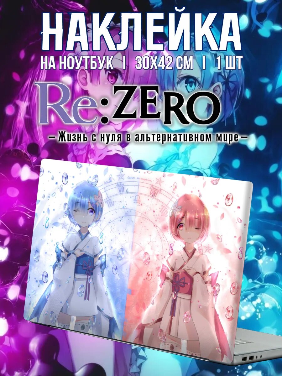 Наклейка на ноутбук аниме Re Zero Ре Зеро Рем