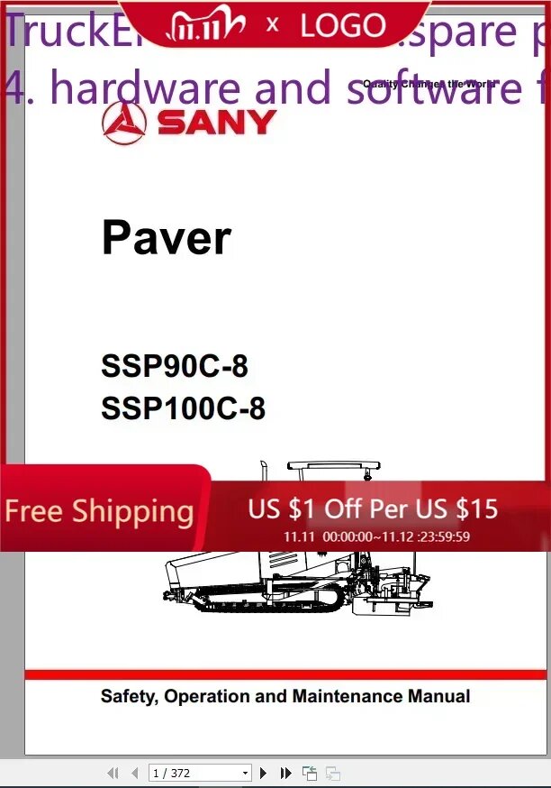 Руководство по эксплуатации и обслуживанию SANY Machinery 2.95 ГБ