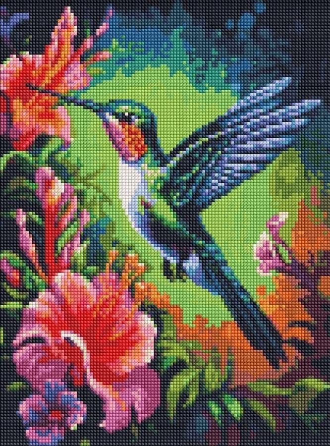 Мозаика Ideyka Благодарный колибри, 30x40 см