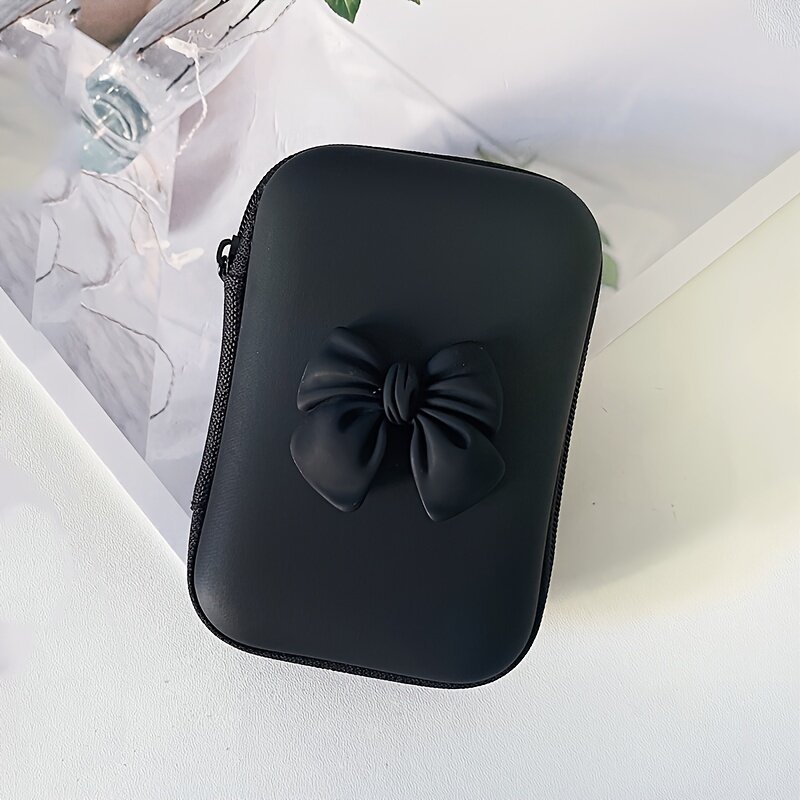 Чехол-сумка для хранения компьютерных аксессуаров, кабелей, USB-накопителей, карт памяти, жестких дисков, мыши, адаптеров и наушников в форме бабочки, 1 шт, черный