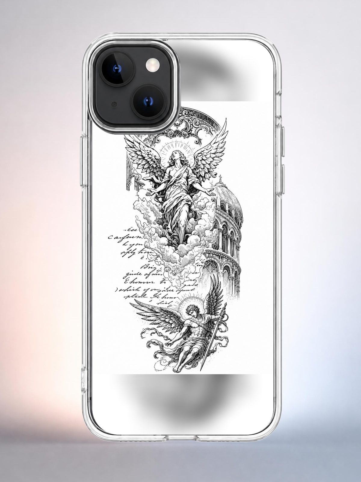 Силиконовый чехол на iphone 12 Ангел архитектурой