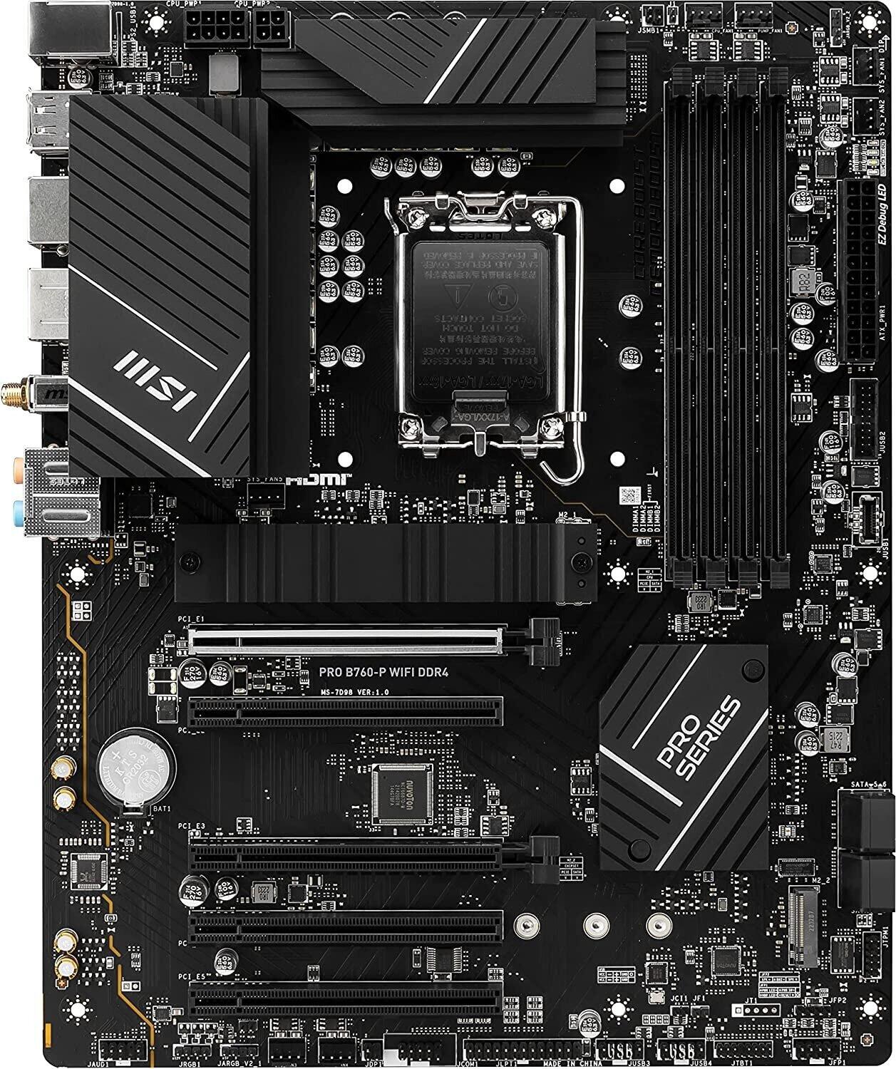 Материнская плата LGA1700 MSI PRO B760-P WIFI DDR4 PCI‑Express x16 PCI‑Express 3.0 x1
