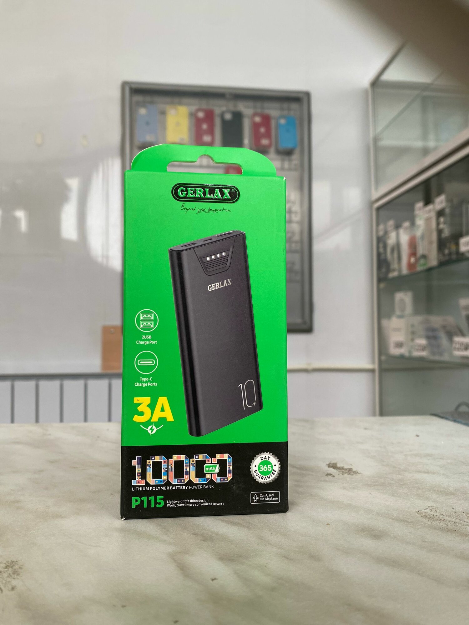 Внешний аккумулятор, пауэрбанк, повербанк, Power bank 10000 mAh GERLAX P115 черный