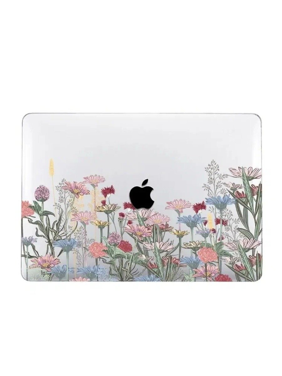 Чехол накладка на MacBook Air 13.6 M2 M3 M4 макбук 13 2022 2024 2025 прозрачный розовый сакура цветы