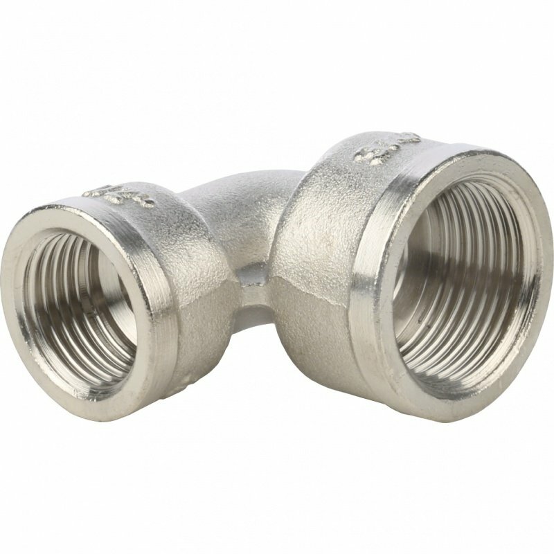 Угол резьбовой редукционный ВР 3/4" x 1/2" никель STOUT
